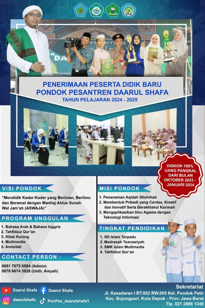 PENERIMAAN SANTRI BARU TAHUN AJARAN 2024-2025